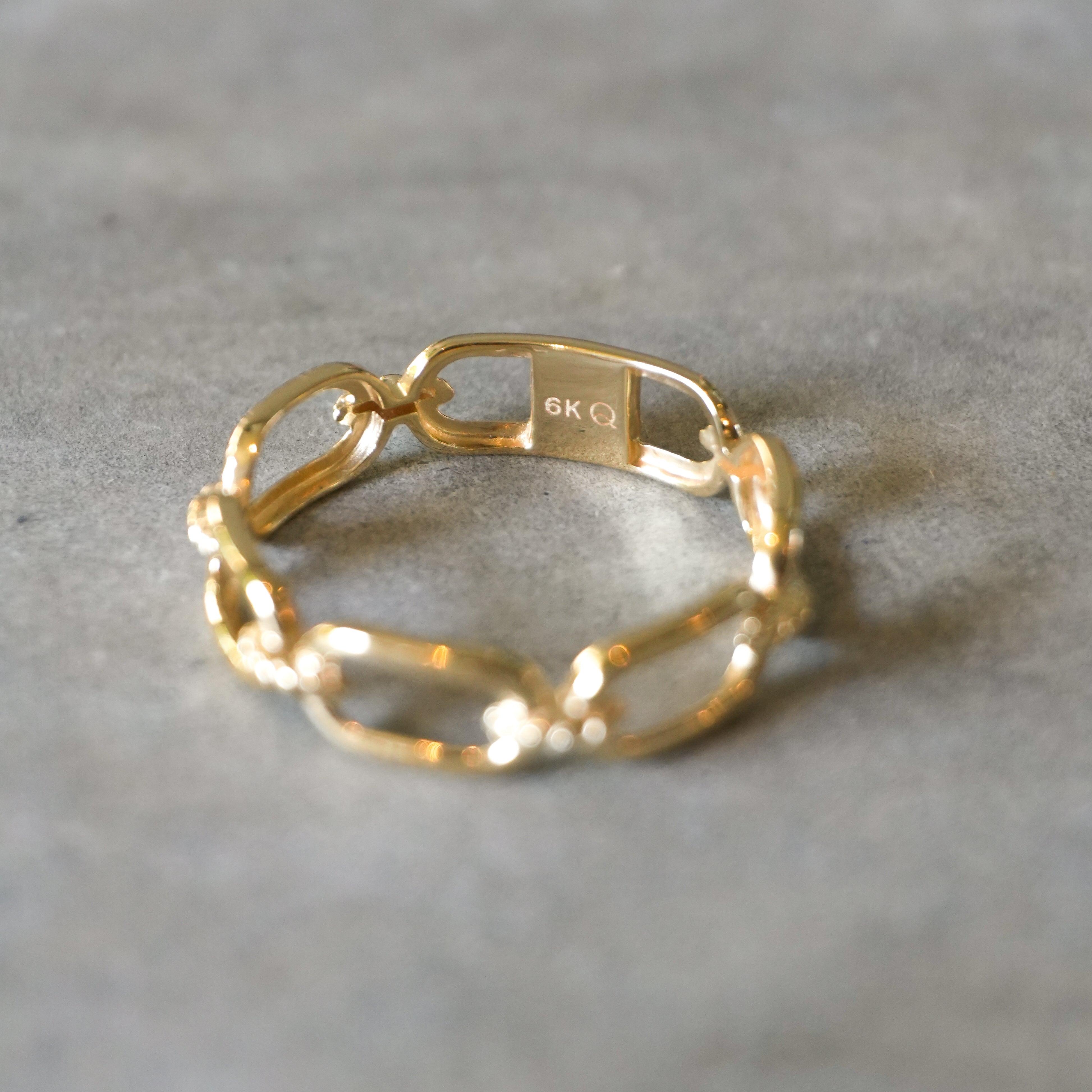 Link Ring | 6k Solid Gold Stacking Ring – Quarter Carat